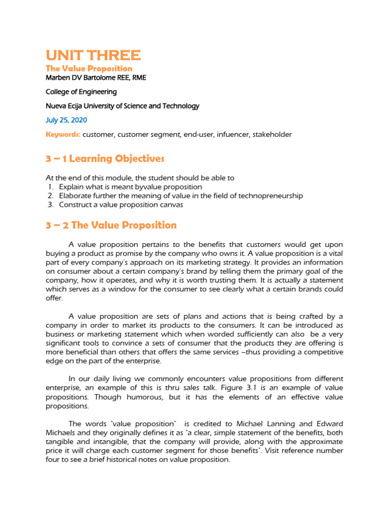 The Value Proposition | PDF | Financial Economics | Private Sector