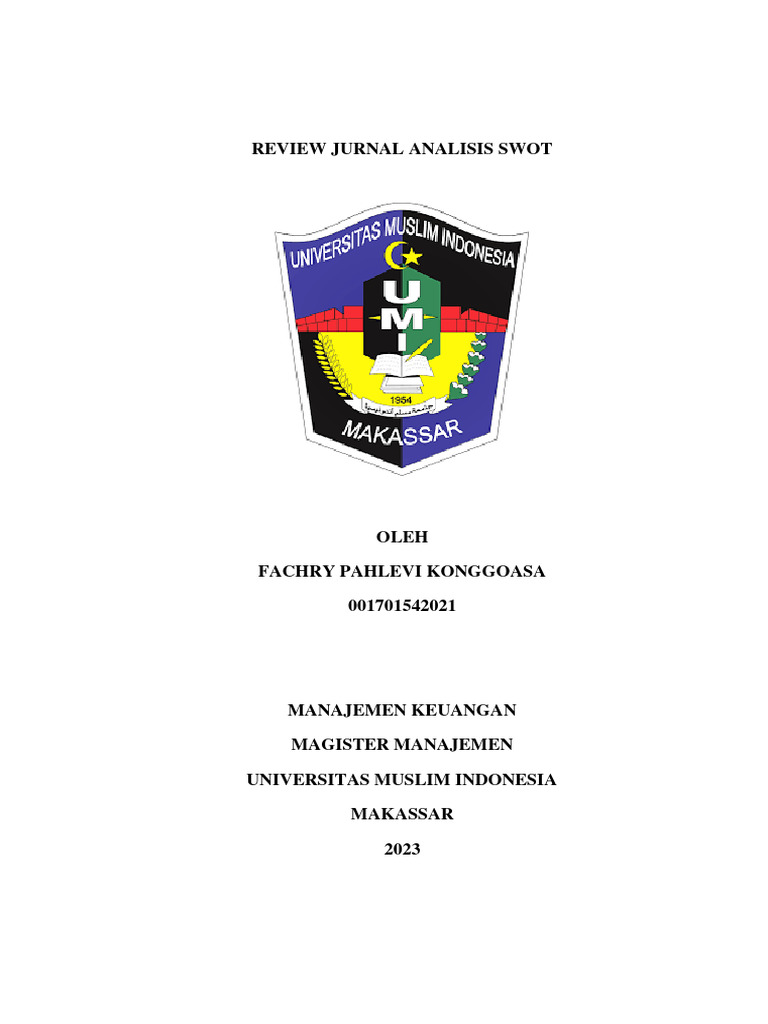 Kajian Jurnal Swot Fachry Pahlevi | PDF Kajian Jurnal Swot Fachry Pahlevi | PDF