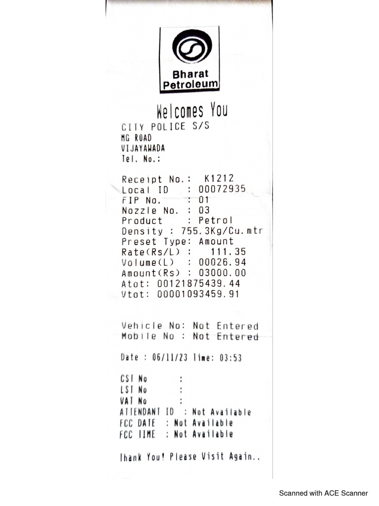 Fuel Bills 2023 Oct Nov | PDF