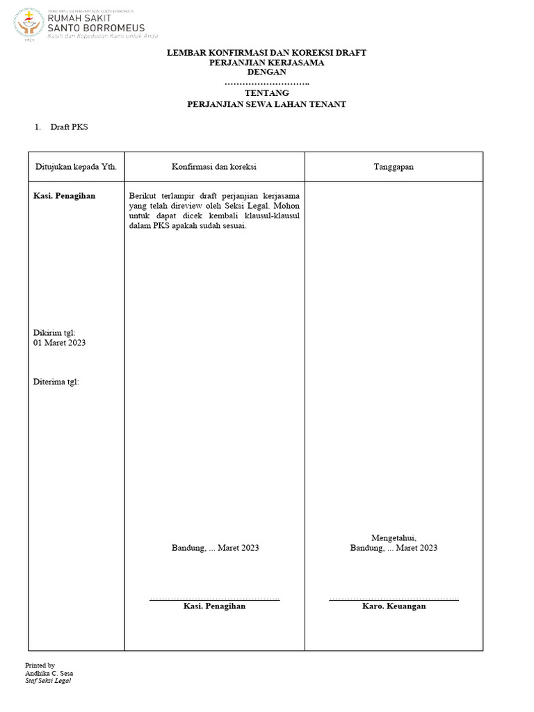 Form Koreksi Draft | PDF