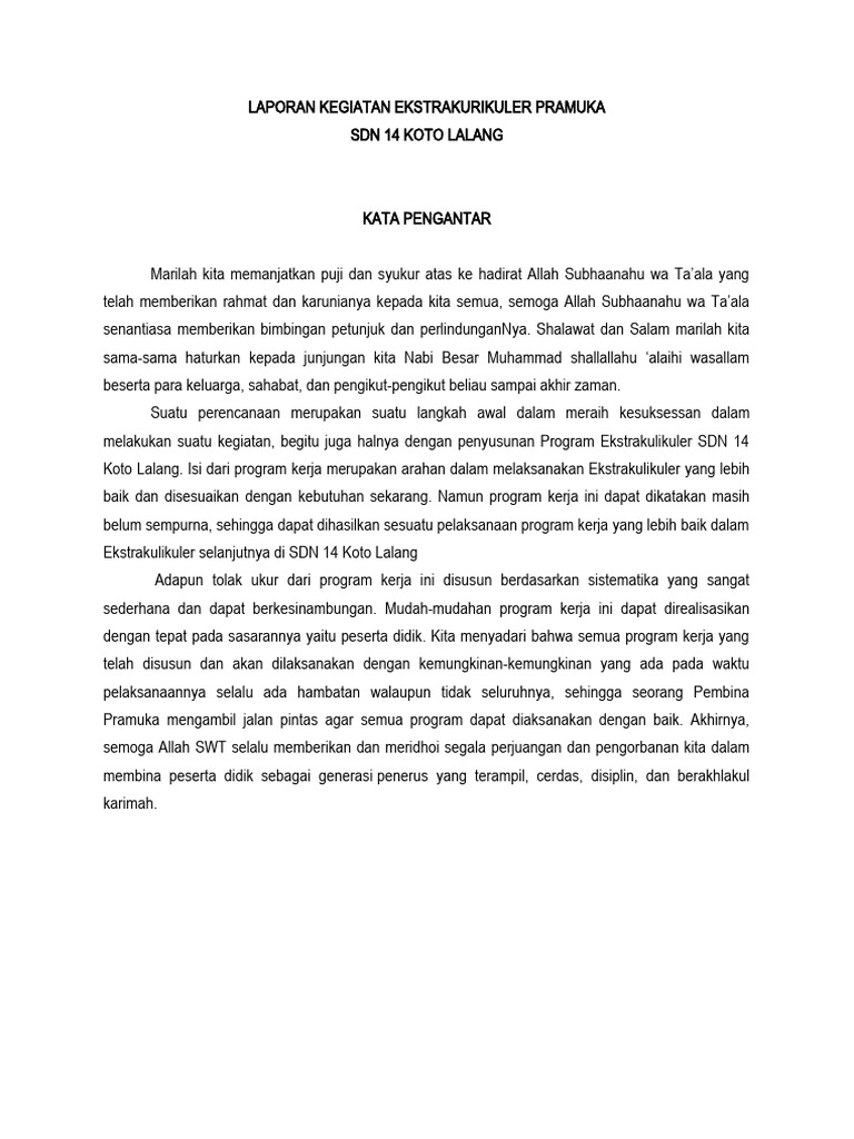 Program Ekstra Pramuka | PDF | Pengembangan Diri