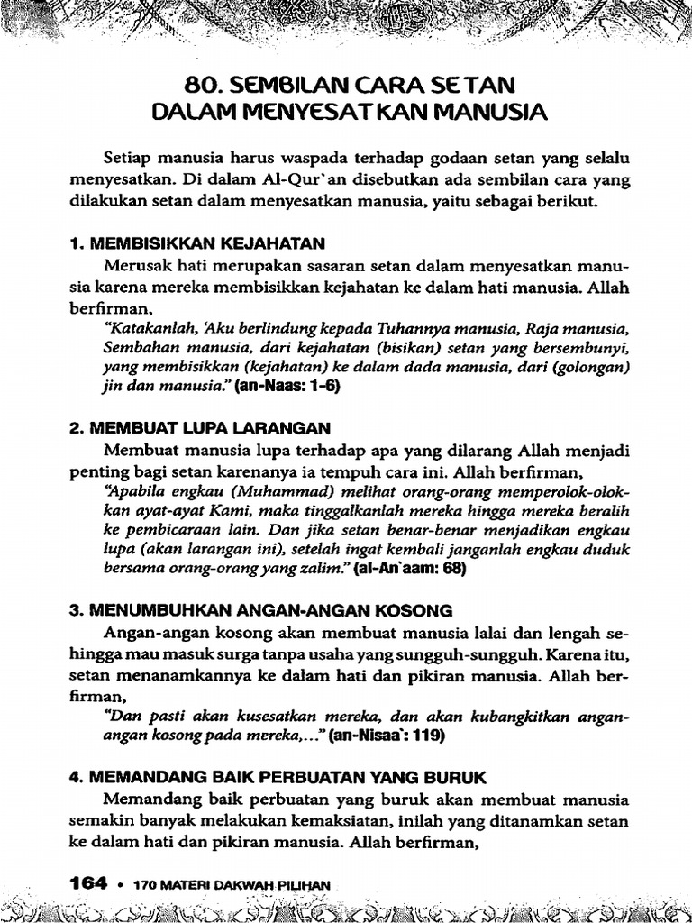 Sembilan Cara Setan Dalam Menyesatkan Manusia | PDF