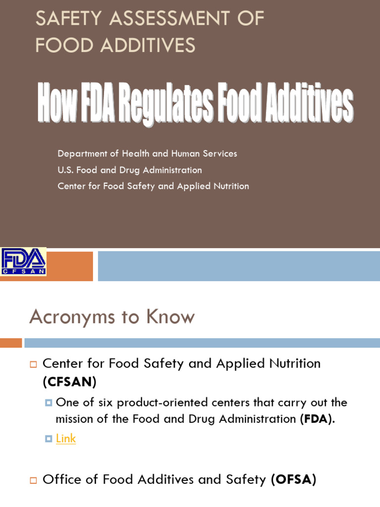 How Fda Regulates Food - Additives | PDF | Federal Food | Food And Drug ...