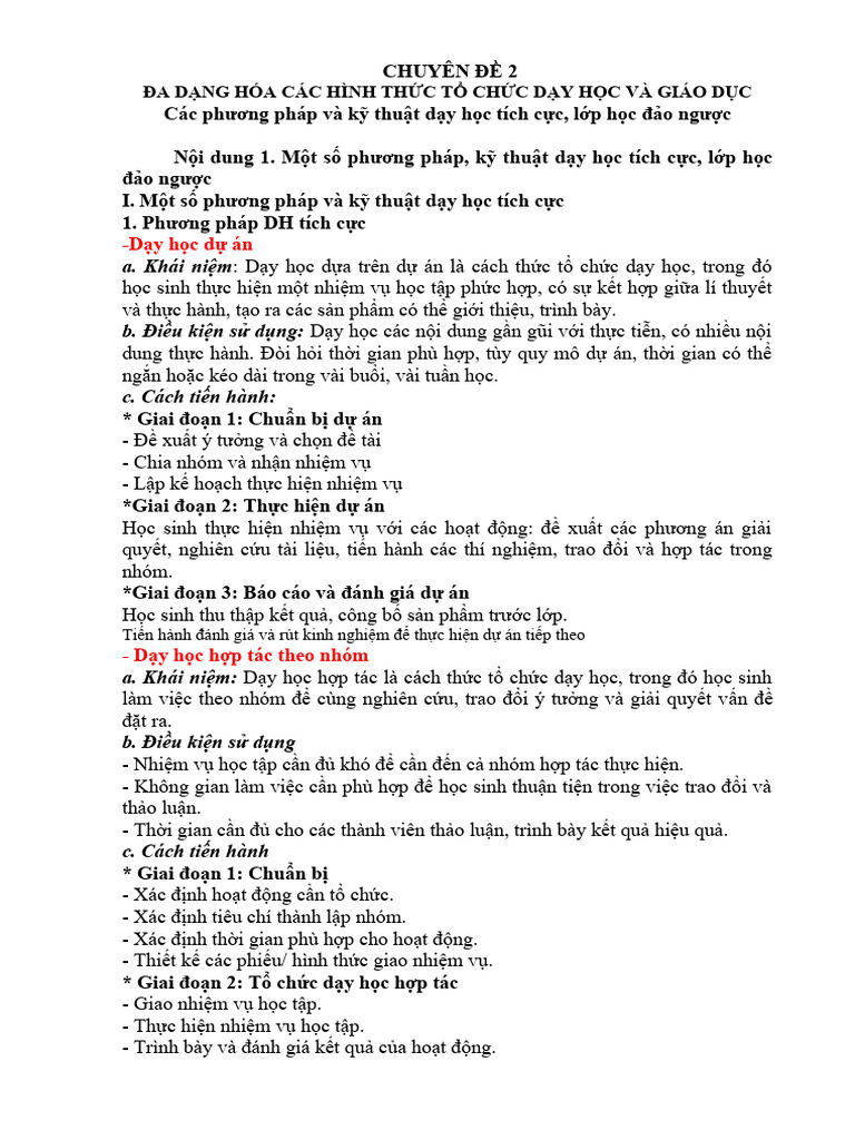 2 PPDH tích cực TRONG DẠY HỌC | PDF