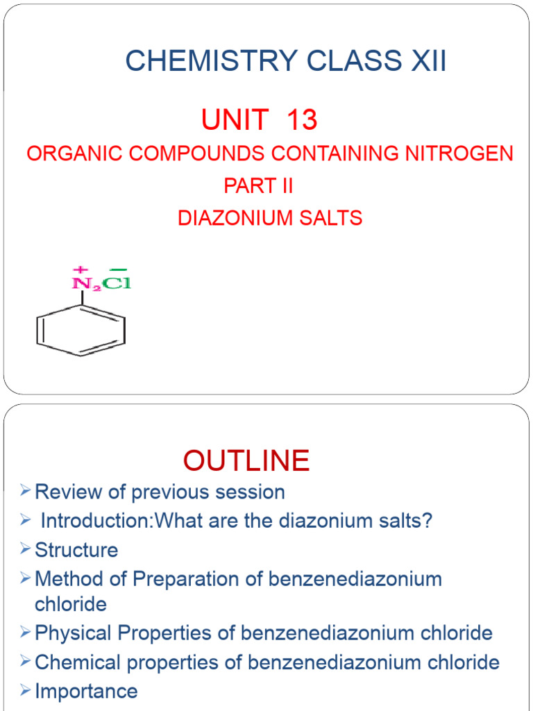 Diazonium Salt | PDF | Materials | Hydrogen Compounds