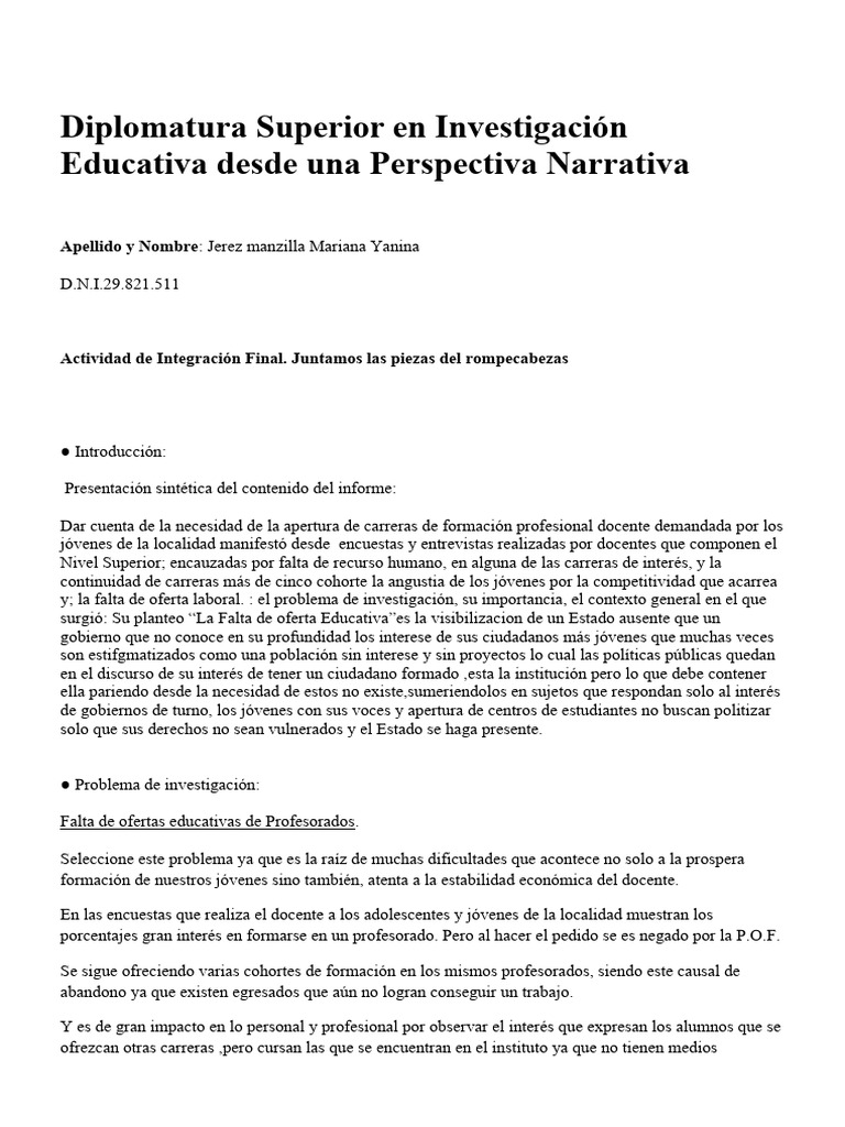 Actividad de Integracion Final UC6 FINAL | PDF | Teoría | Pensamiento