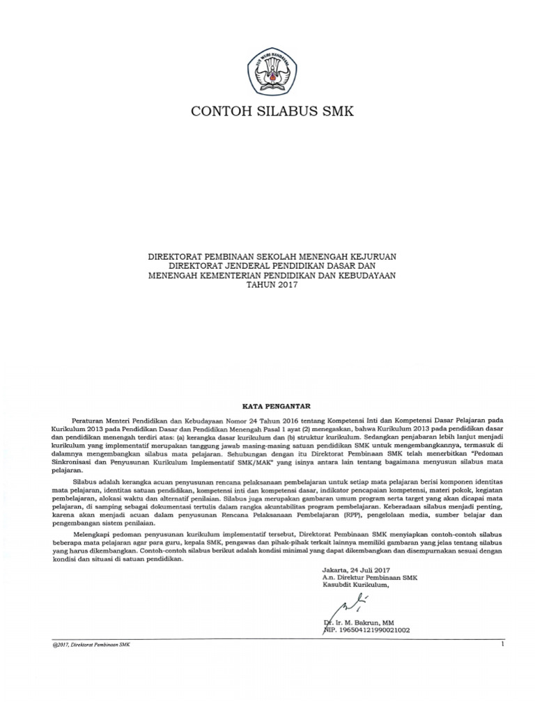 Contoh 9 Silabus - Edit MS - TTD - Terverifikasi | PDF