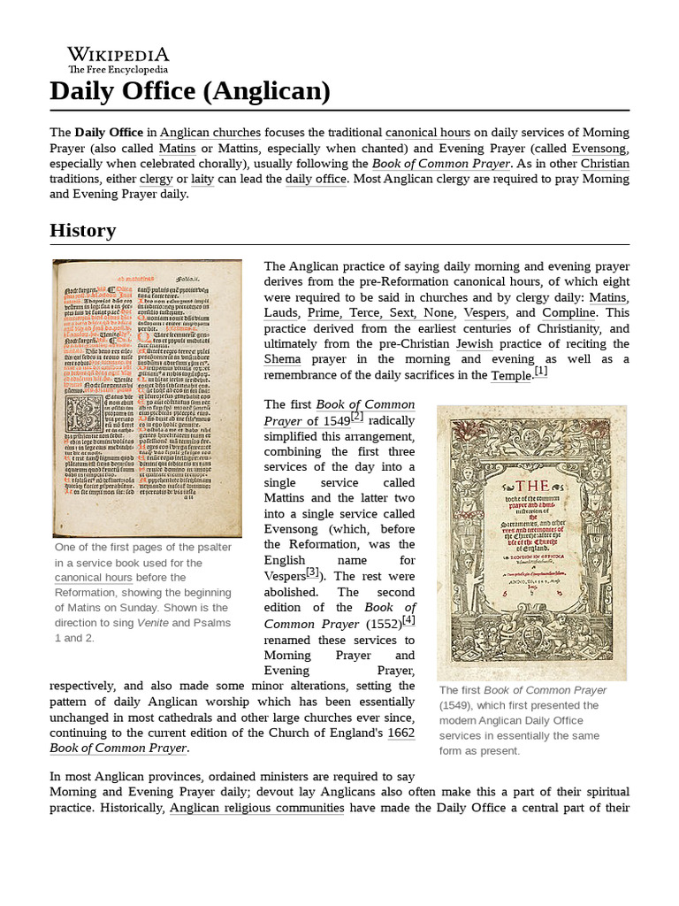 Daily Office (Anglican) | PDF | Prayer | Christian Denominational Families