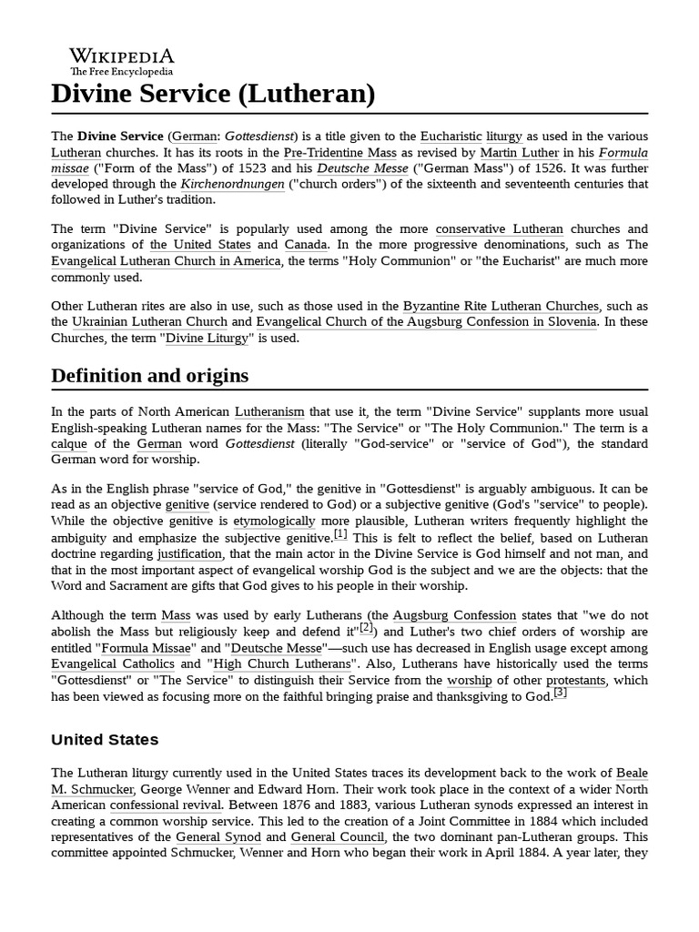 Divine_Service_(Lutheran) | PDF | Abrahamic Religions | Protestantism