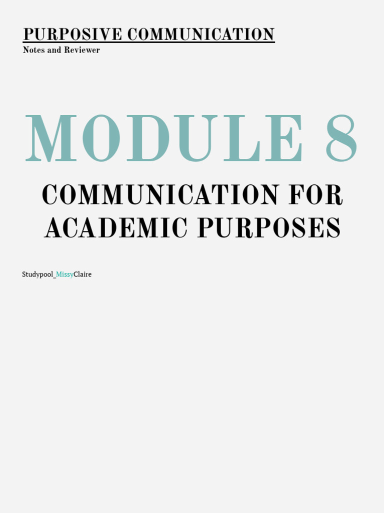 PurCom - Communication For Academic Purposes | PDF | Information | Abstract (Summary)