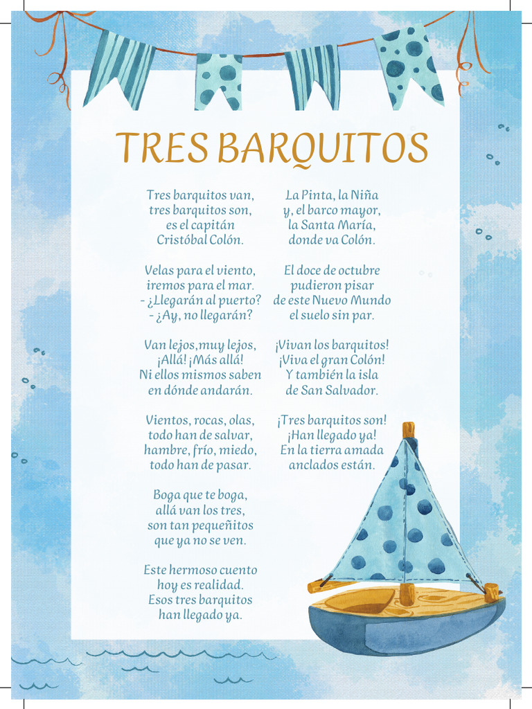 Tres Barquitos Letra Afiche | PDF