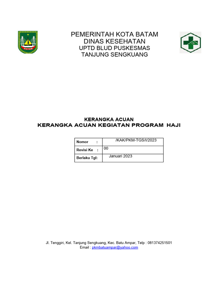 Kak Pelayanan Kesehatan Haji | PDF