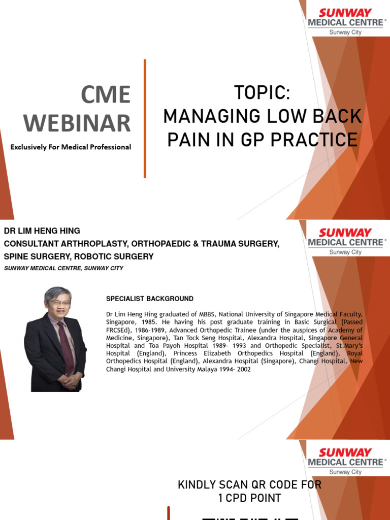 Managing Low Back Pain Webinar | PDF
