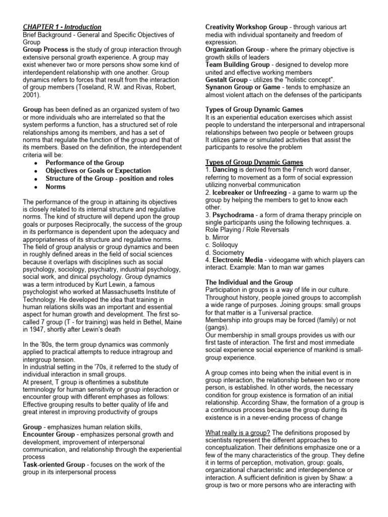 Group Dynamics | PDF | Self Esteem | Leadership