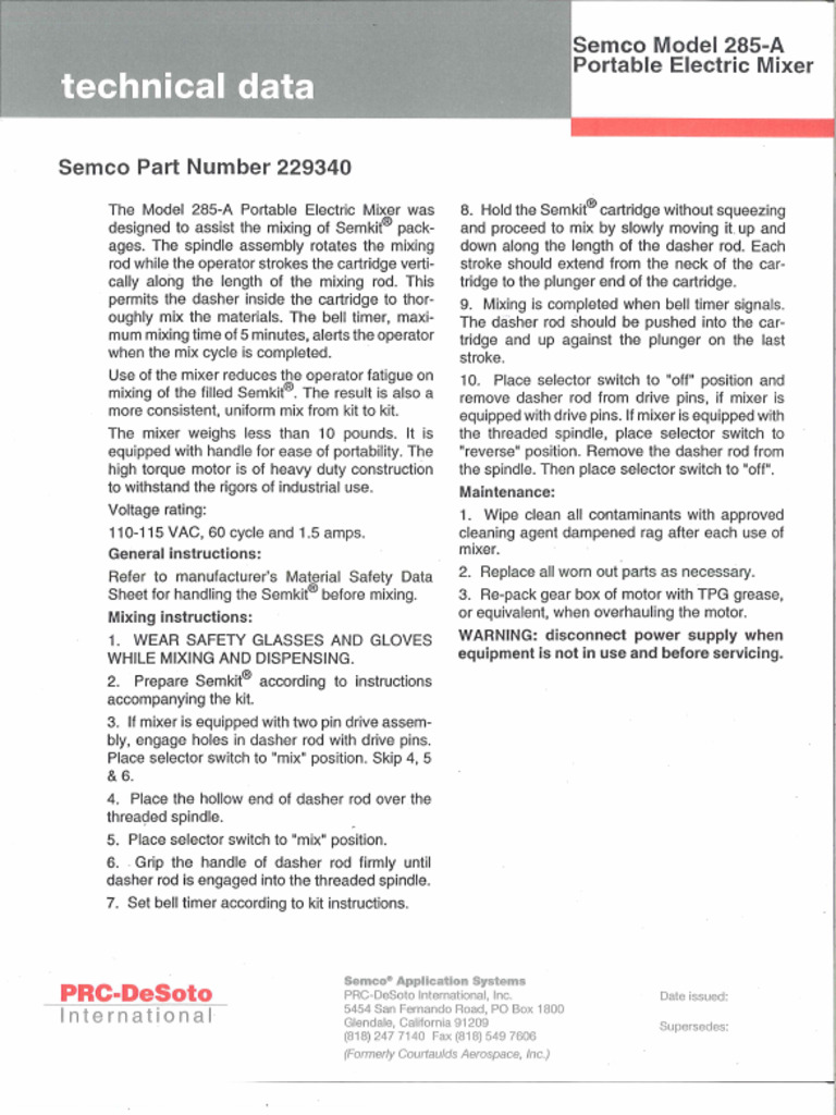 Semco Model 285A Mixer | PDF
