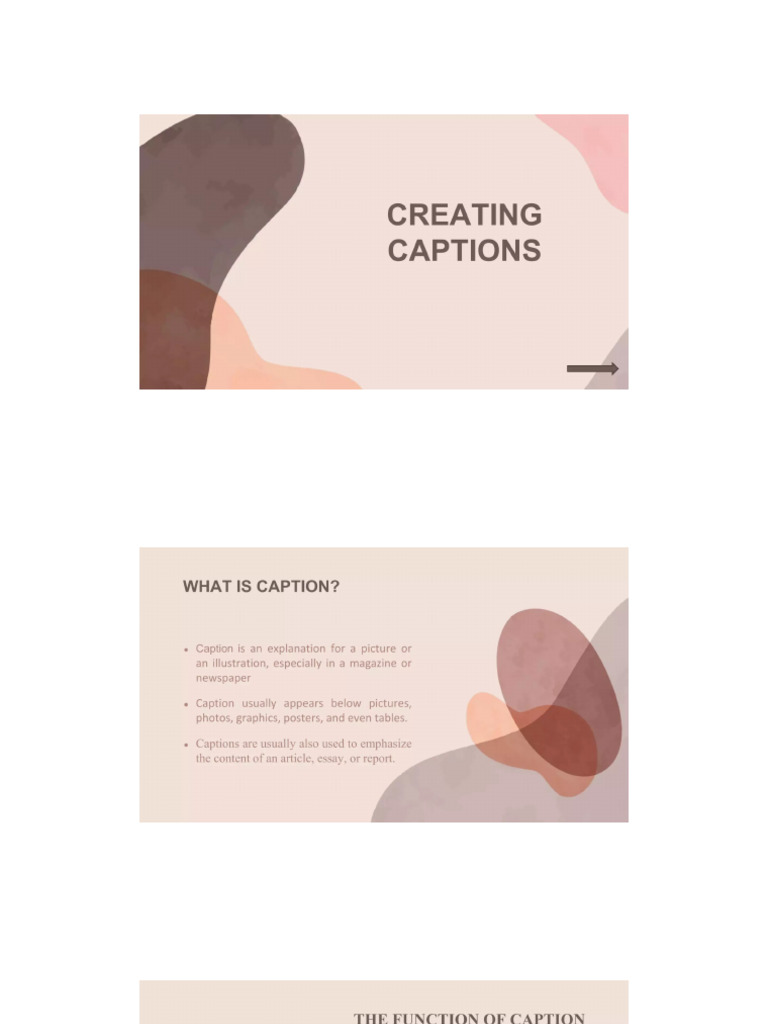Creating Caption XII Meet 10 Materi | PDF