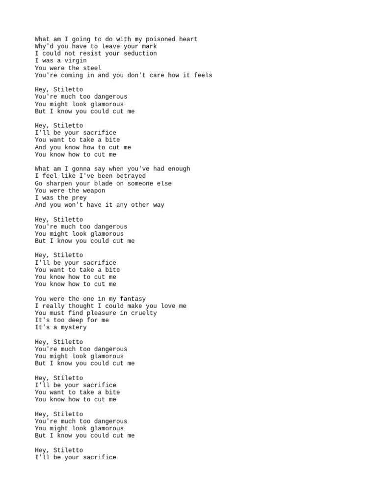 Lyrics Lita Ford - Stiletto | PDF