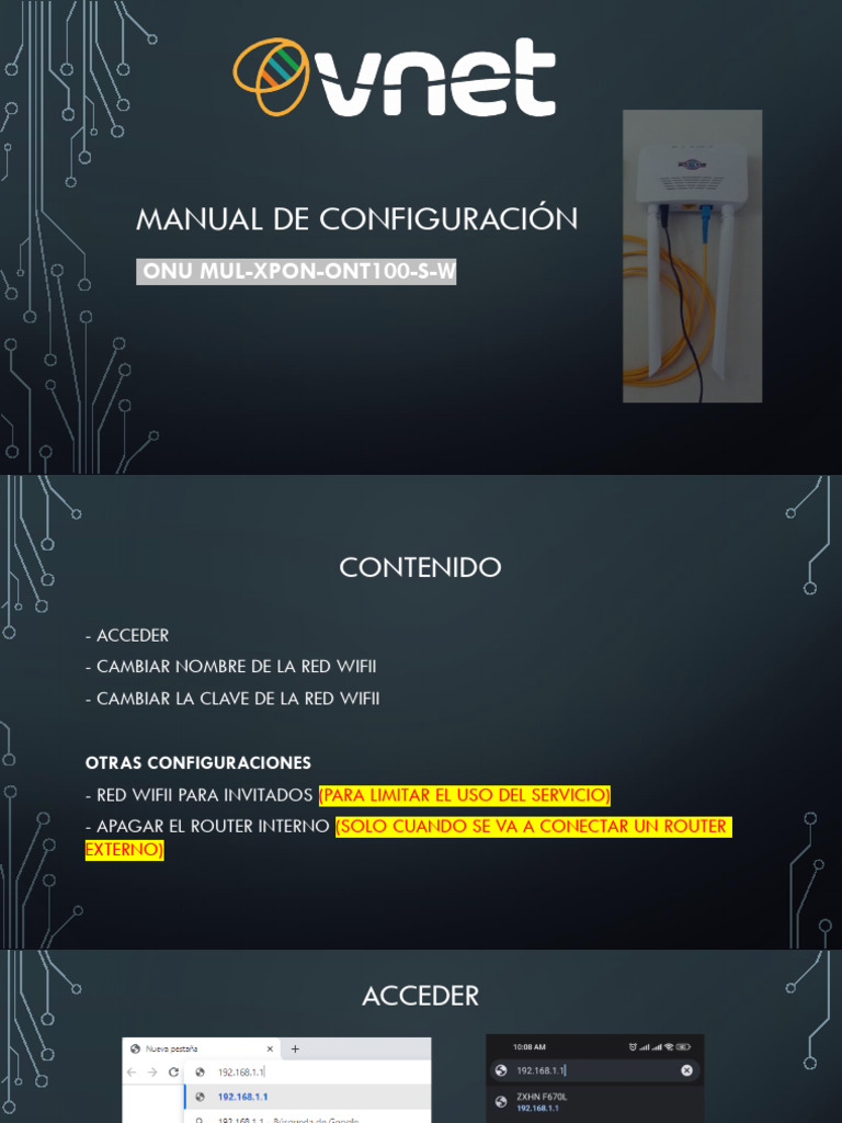 Configuracion Mul-Xpon-Ont100-S-W 2 | PDF | Enrutador (Computación) | Contraseña