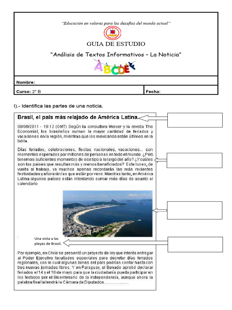 Texto Informativo La noticia | PDF