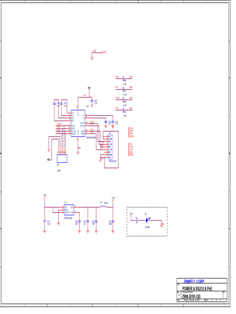ZINWELL ZWA-B191-OD Power Schematic | PDF | Computer Standards