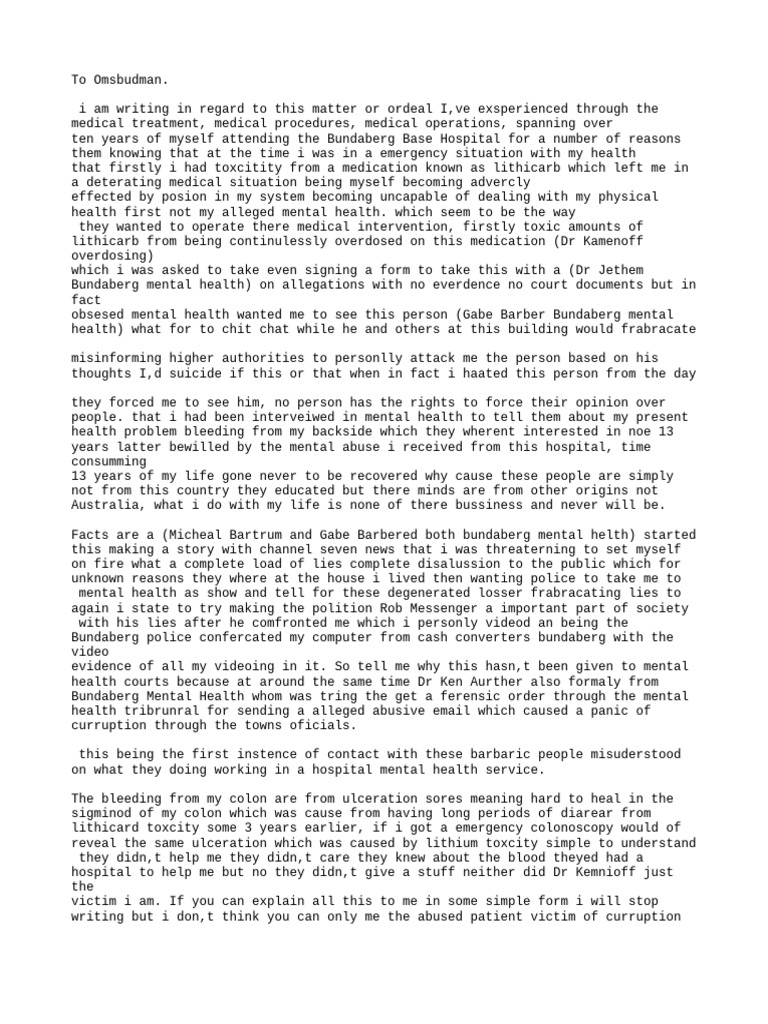 Paul Dingle Verses Hospital | PDF | Mental Health | Health Care