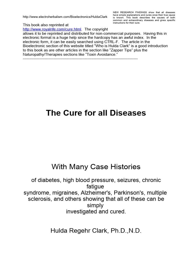 The Cure For All Deseases Hulda Clark (001-150) | PDF | Pain | Cancer