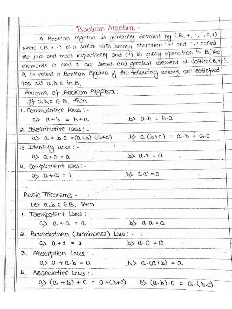 Boolean Algebra | PDF