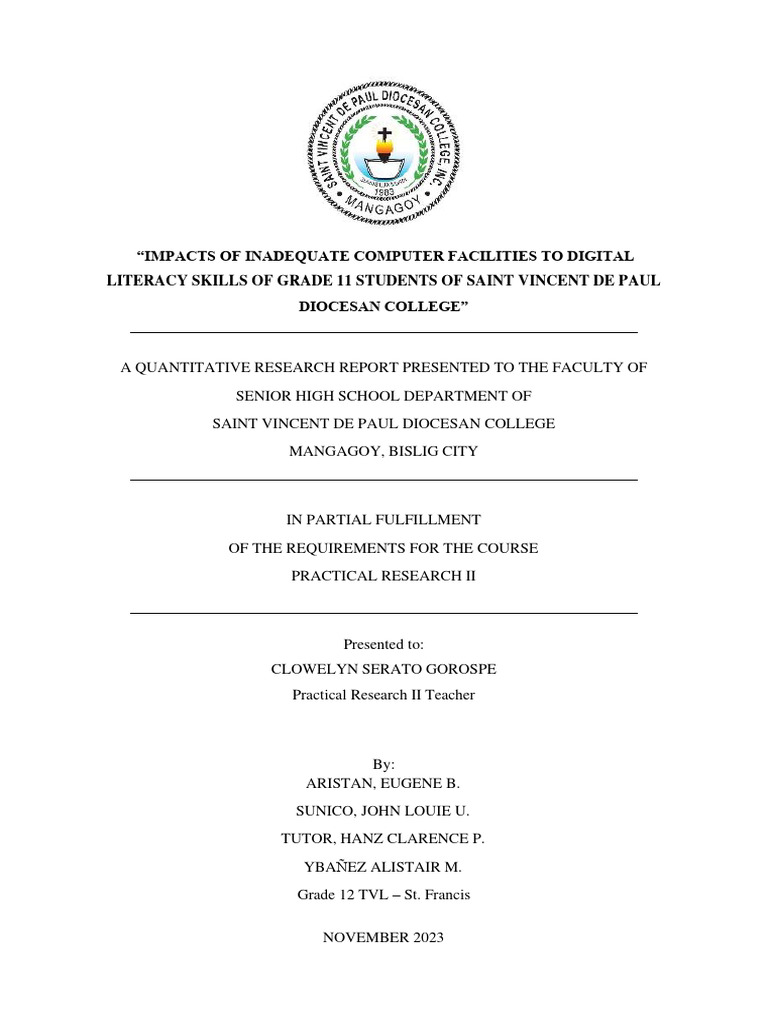 Impacts of Inadequate Computer Facilities To Digital Literacy Skills of ...