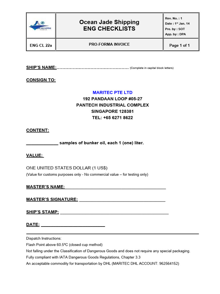 ENG CL 22a - Pro-Forma Invoice | PDF