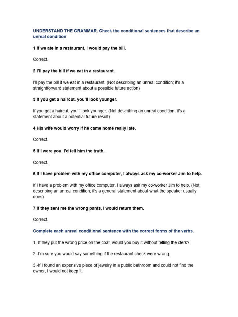 Unreal Conditional Grammar Guide | PDF | Language Arts & Discipline