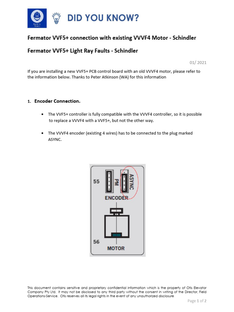 Replacing The Fermator VVVF4 With The VVVF5 Plus | PDF