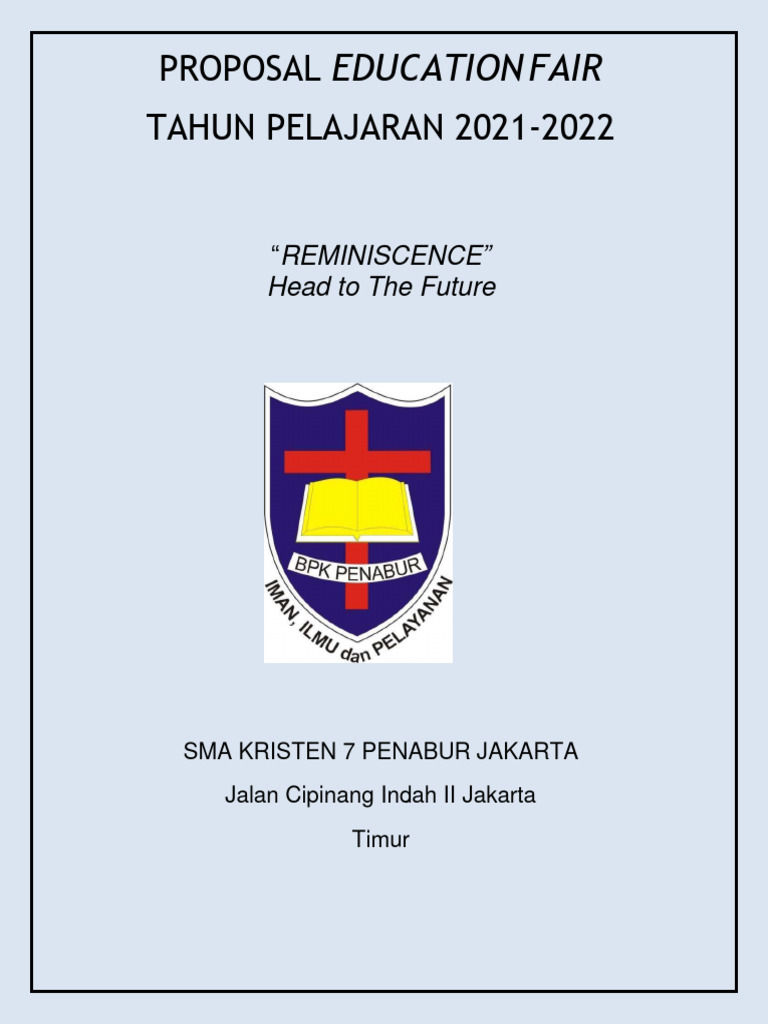 Proposal Education Fair 2021 Smak 7 Penabur | PDF