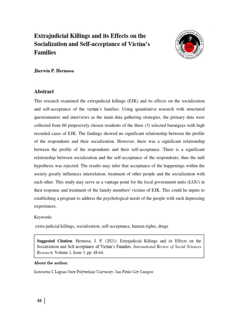 Extrajudicial Killings and Its Effects o 5b8bb1af | PDF