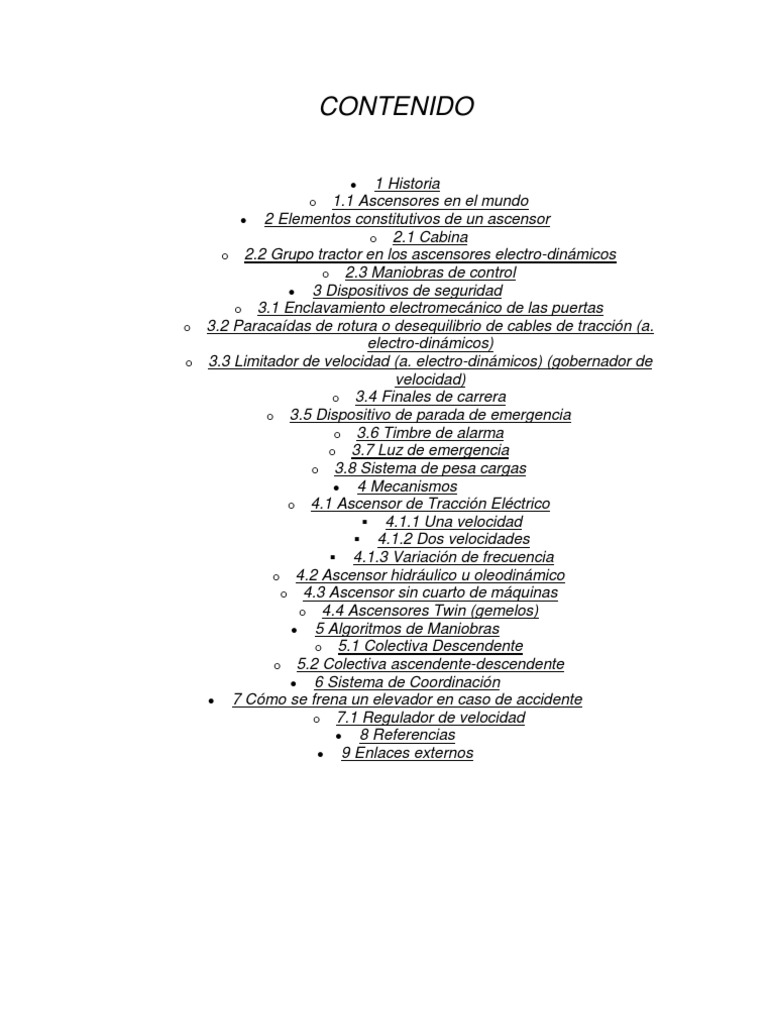 Ascensor (Informe) | PDF