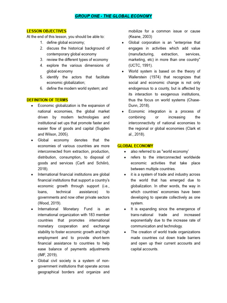 Global Economy Overview | PDF