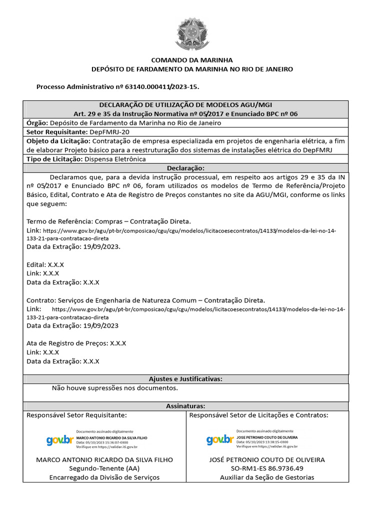 13 Declaracao Modelos AGU Assinado Assinado | PDF | Tecnologia e Engenharia