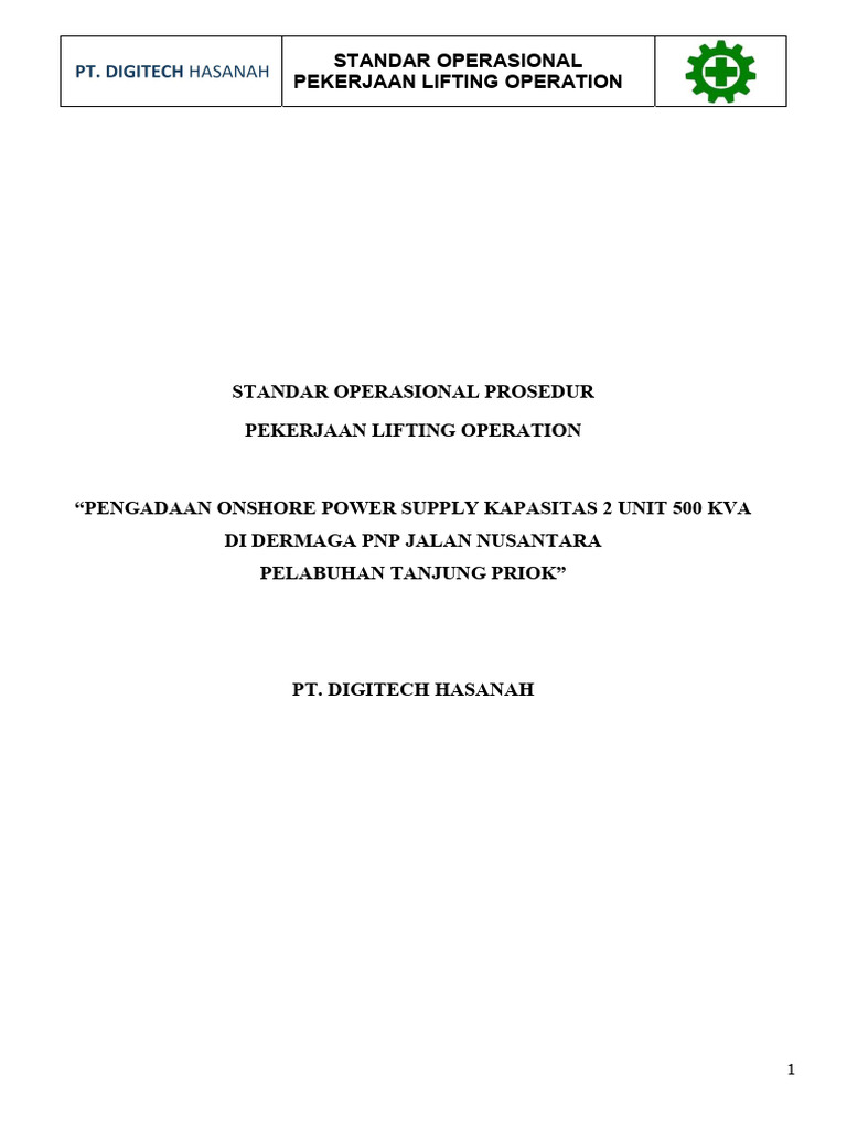 Prosedur Standar Lifting Operation | PDF