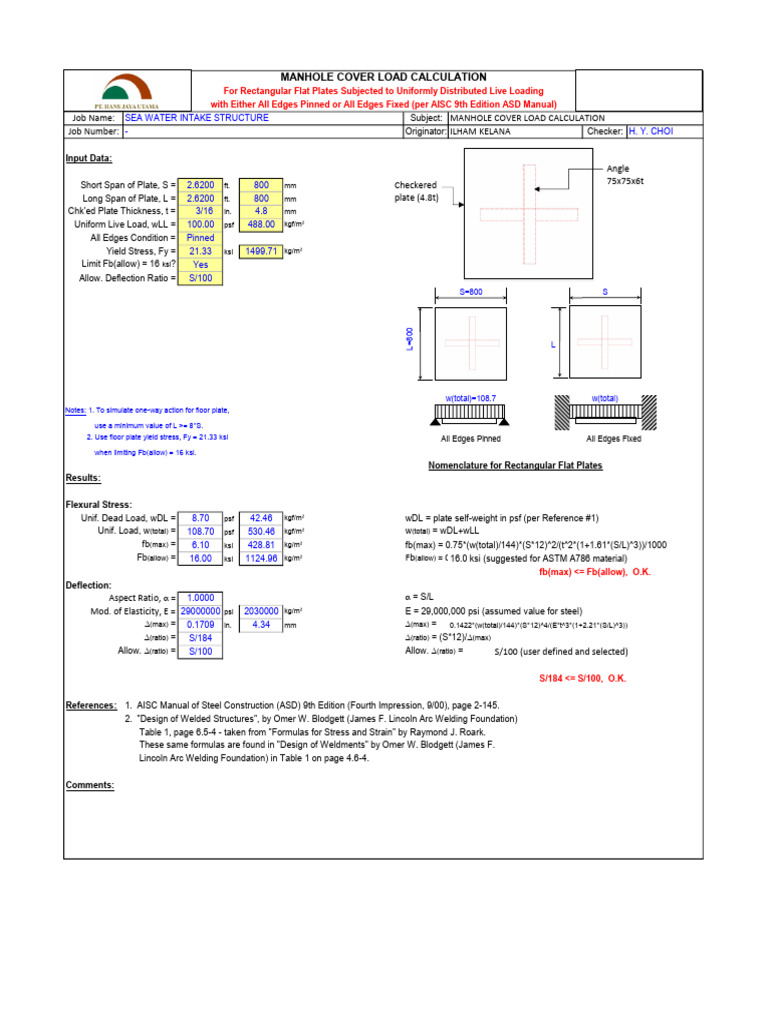 Manhole Cover Load Calculation | PDF | Applied And Interdisciplinary ...
