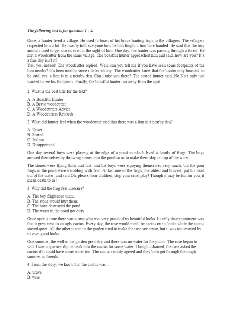 Children's Reading Comprehension | PDF