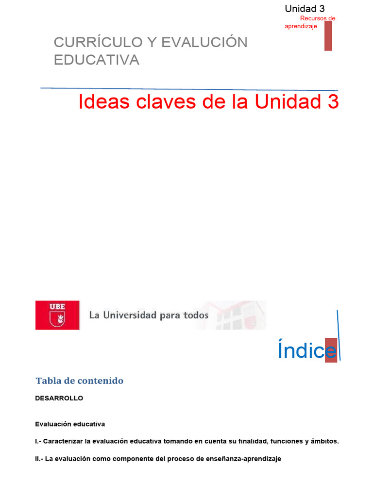 Ideas Claves - Unidad 3 | PDF
