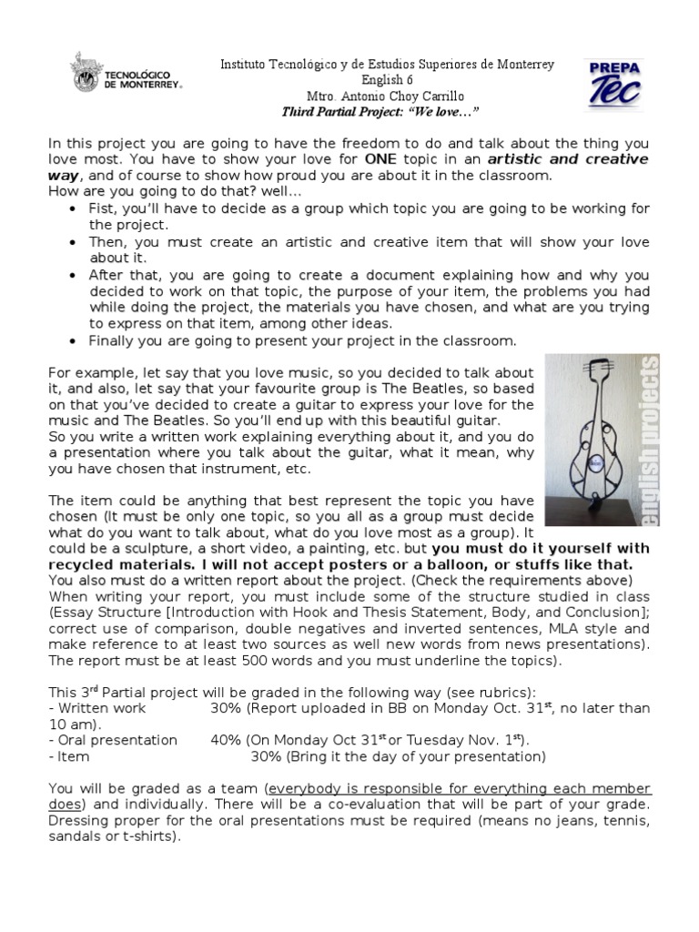 3rd Partial Project E6 0311 | PDF | Language Arts & Discipline | Home & Garden