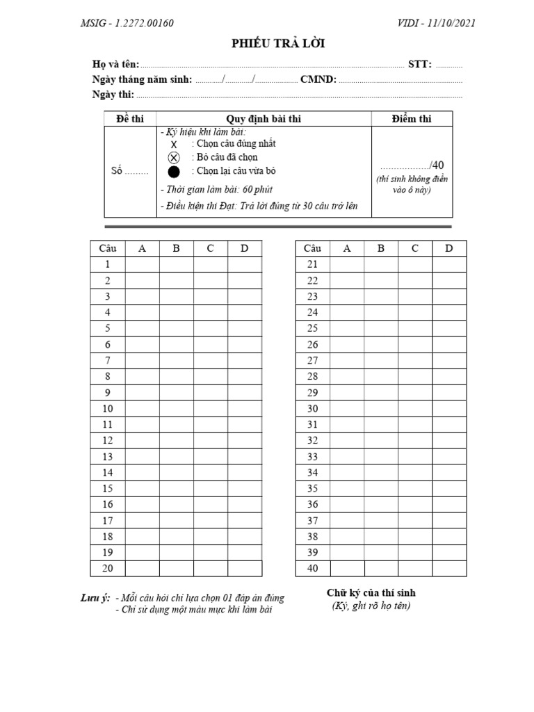 De Thi 1.2272.00160 | PDF