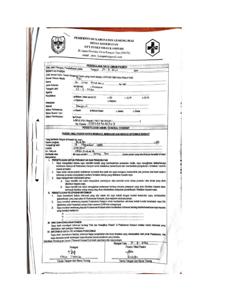 Contoh Format Pengkajian MTBS | PDF