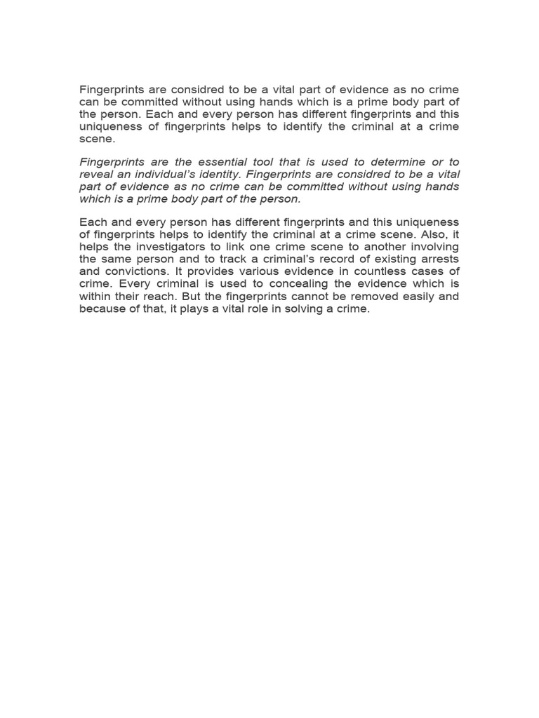 Personal Identification for FI&E | PDF | Fingerprint | Forensic Science