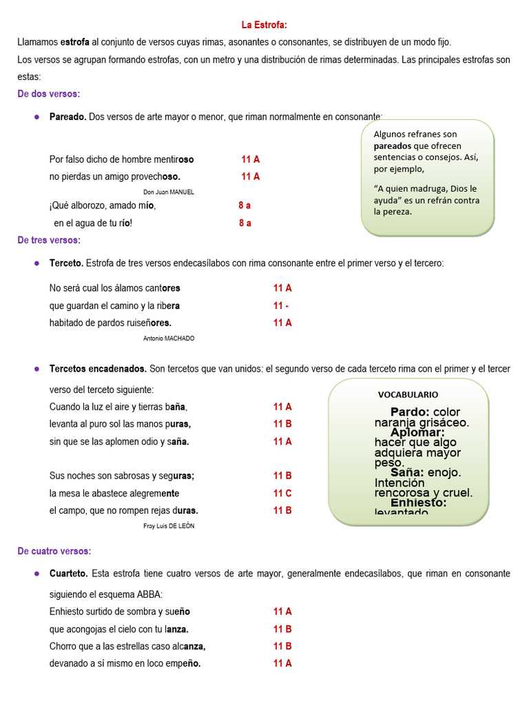 La Estrofa | PDF | Sonetos | Rima