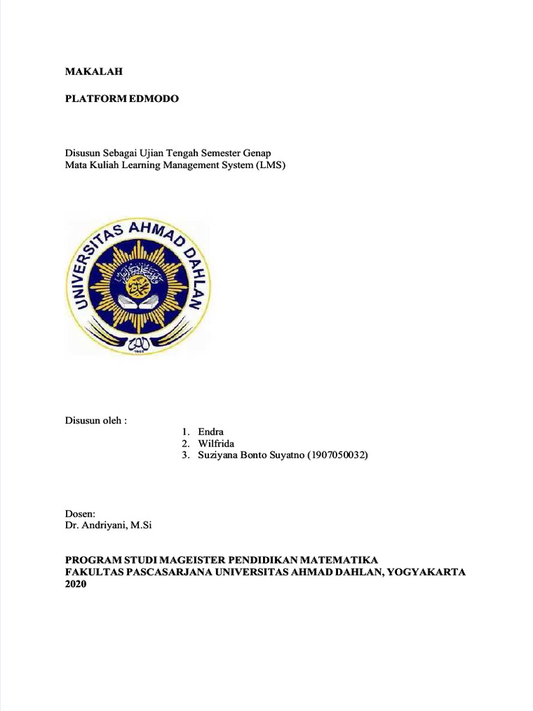 PDF Makalah Lms Edmodo Compress | PDF