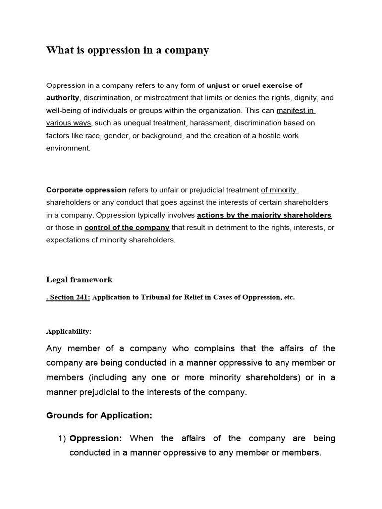 What Is Oppression in A Company | PDF | Prejudices | Discrimination