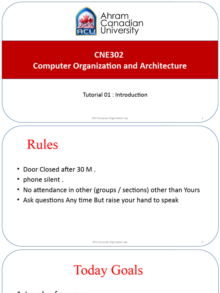 Computer Organization Tutorial 1 | PDF | Computer Data Storage | Central Processing Unit
