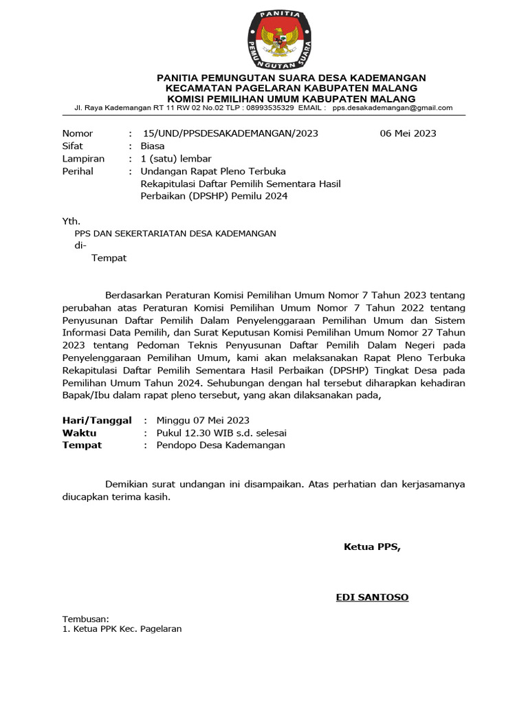 Undangan DPHP Pps | PDF