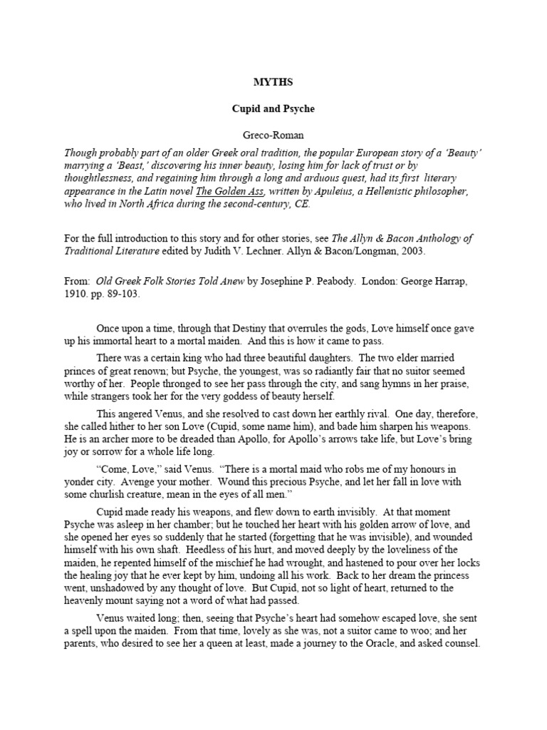 Cupid and Psyche | PDF | Cupid | Mythology